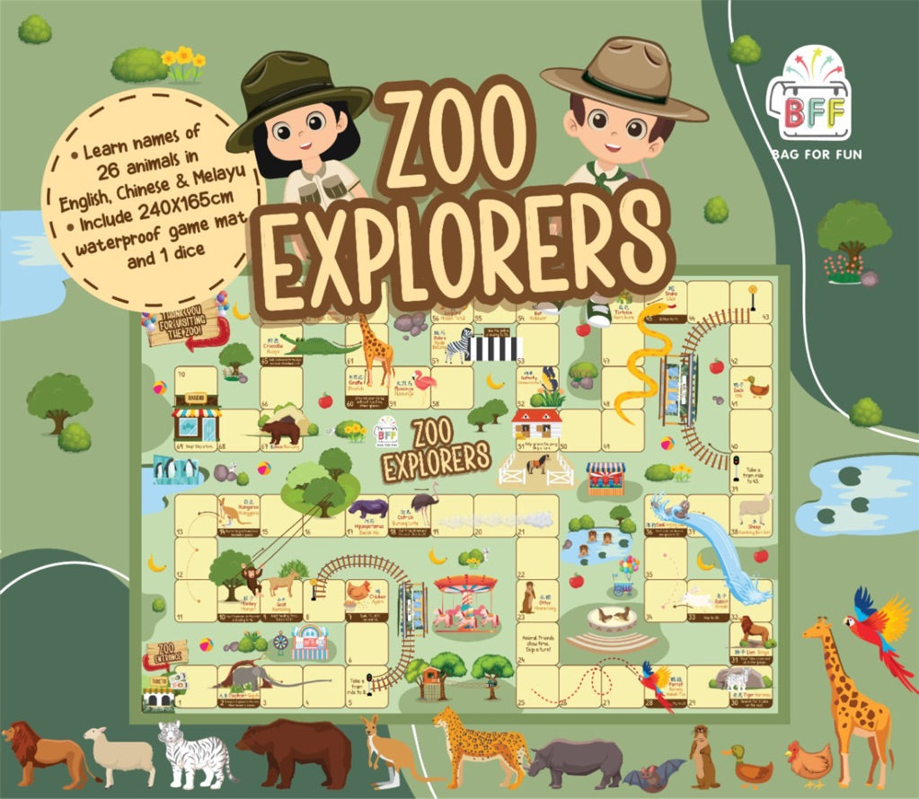 Zoo Explorer Giant Floor Board Game – Bag For Fun BFF